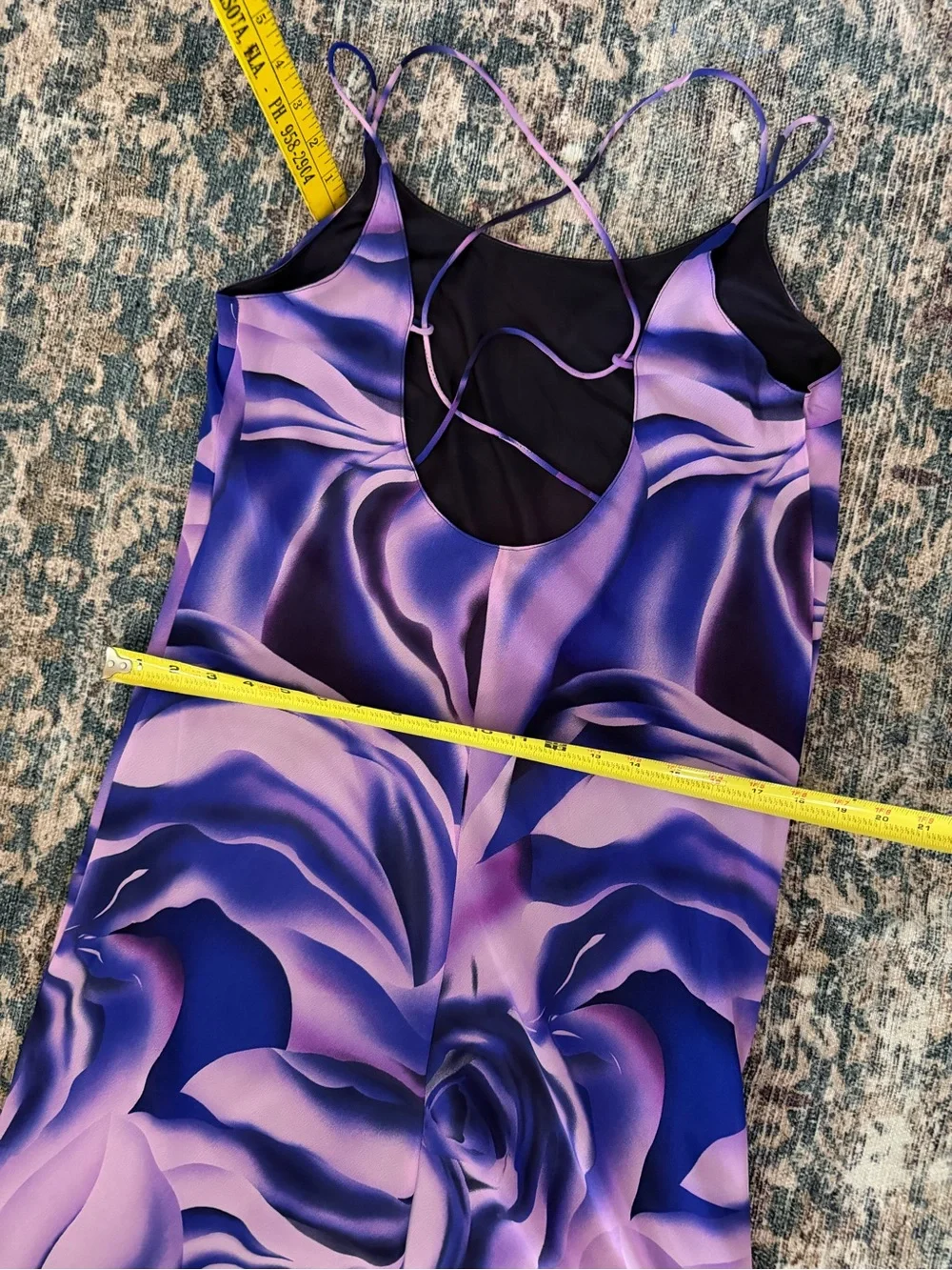 Vintage | Dresses | Rare Vintage 9s Violet Bloom Ethereal Slip Dress ...
